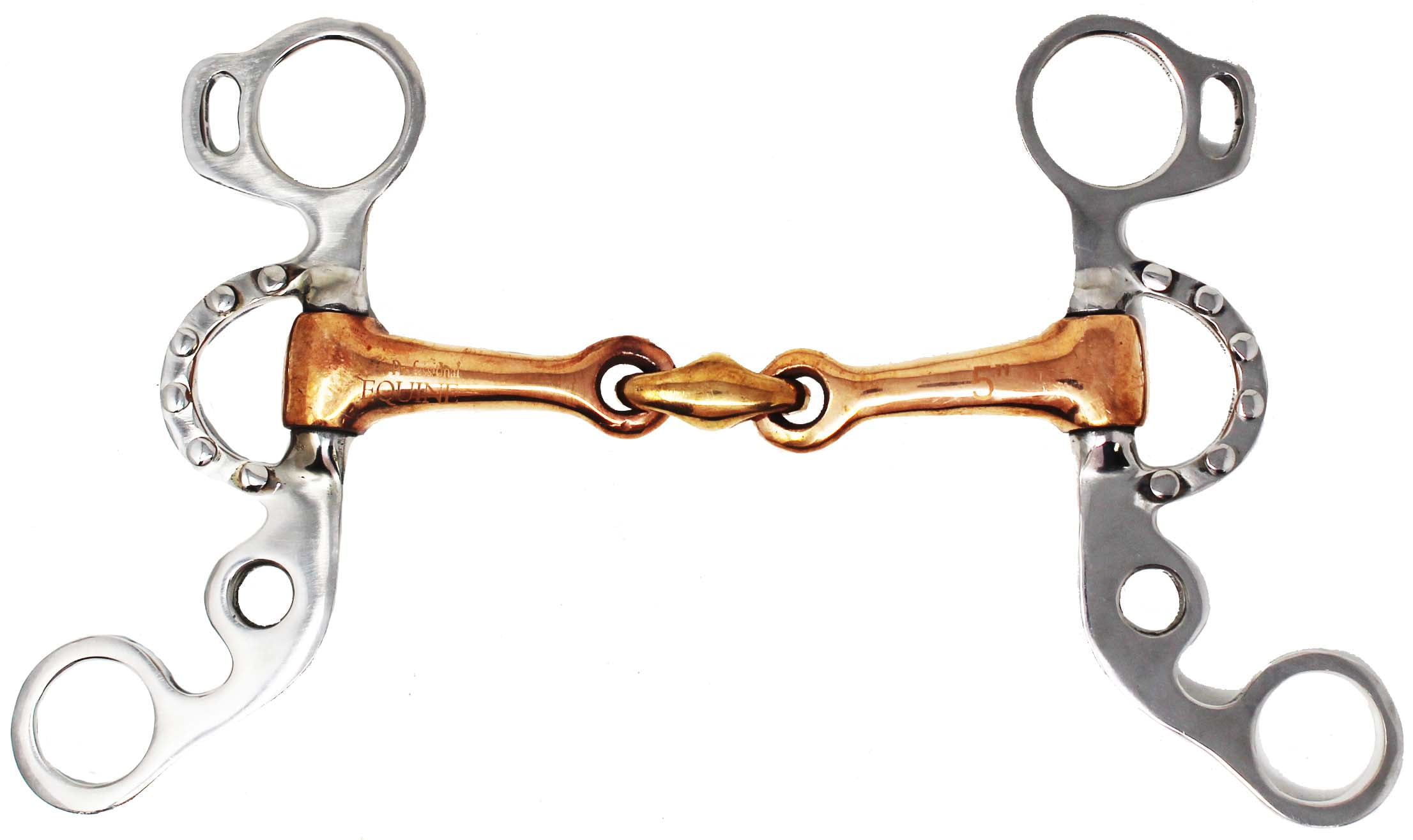 5" Short Shank Double Jointed Copper Mouth Lozenge Snaffle Horse Bit ...