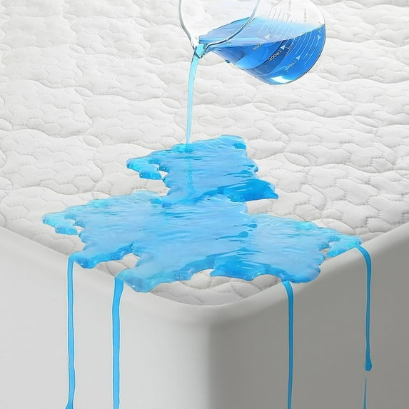 5-Sided Mattress Protector, Full Size Quilted Rayon Mattress Cover ...