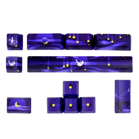 5 Sides Sublimation PBT Keycaps 12PCS for Mechanical Keyboard 6.25U ...