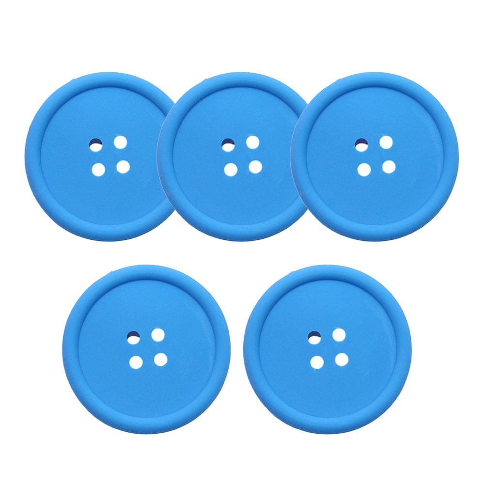 5 Silicone Button Coasters - Tea Cup Mug Drinks – Table Placemat Place ...