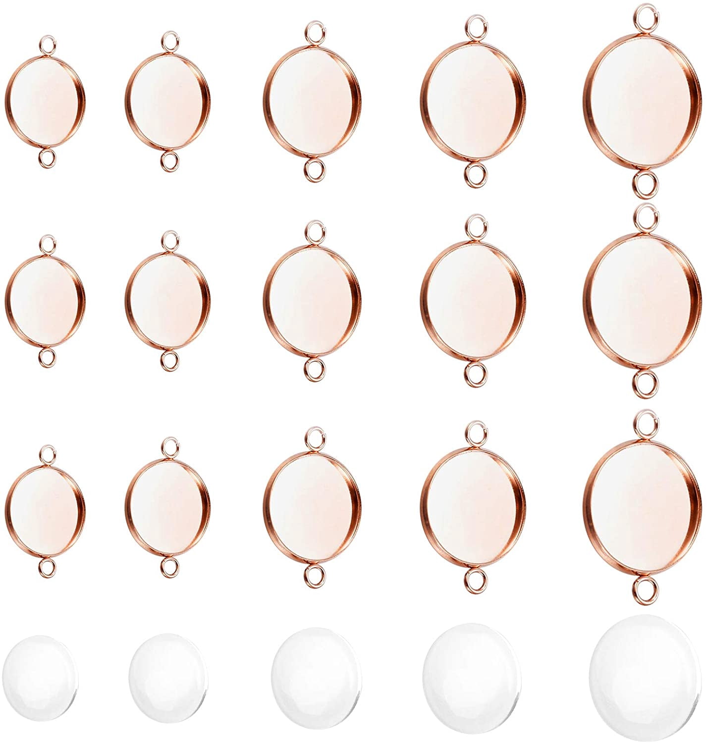 5 Size 8/10/12/16/18mm Cabochon Pendant Bezel Trays About 20sets Blank ...