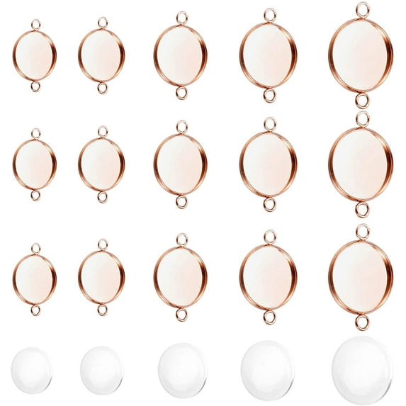 5 Size 8/10/12/16/18mm Cabochon Pendant Bezel Trays About 20sets Blank ...
