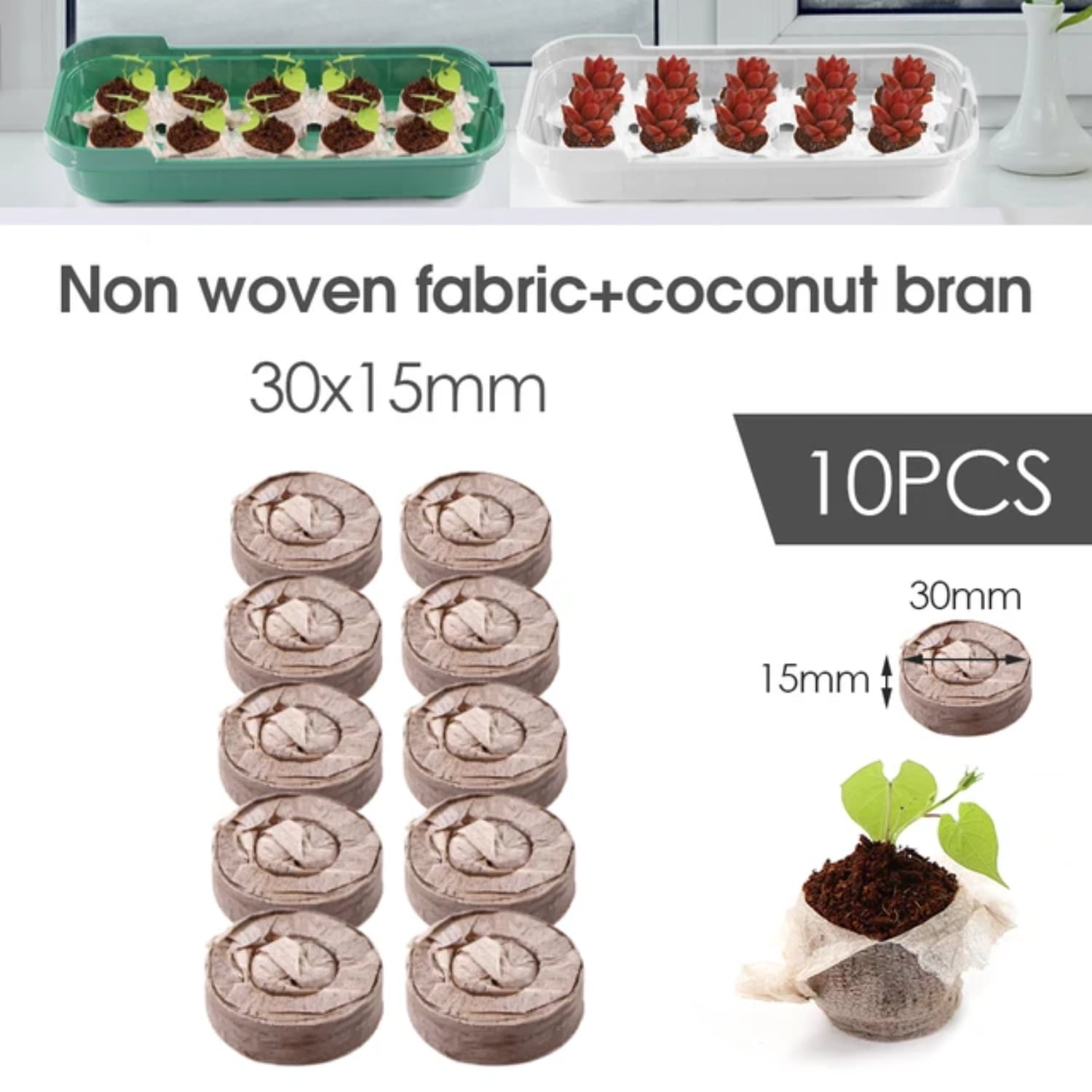 5 Sizes 10/20/50pcs Nursery Block Peat Pellets Green Thumb Seedling ...