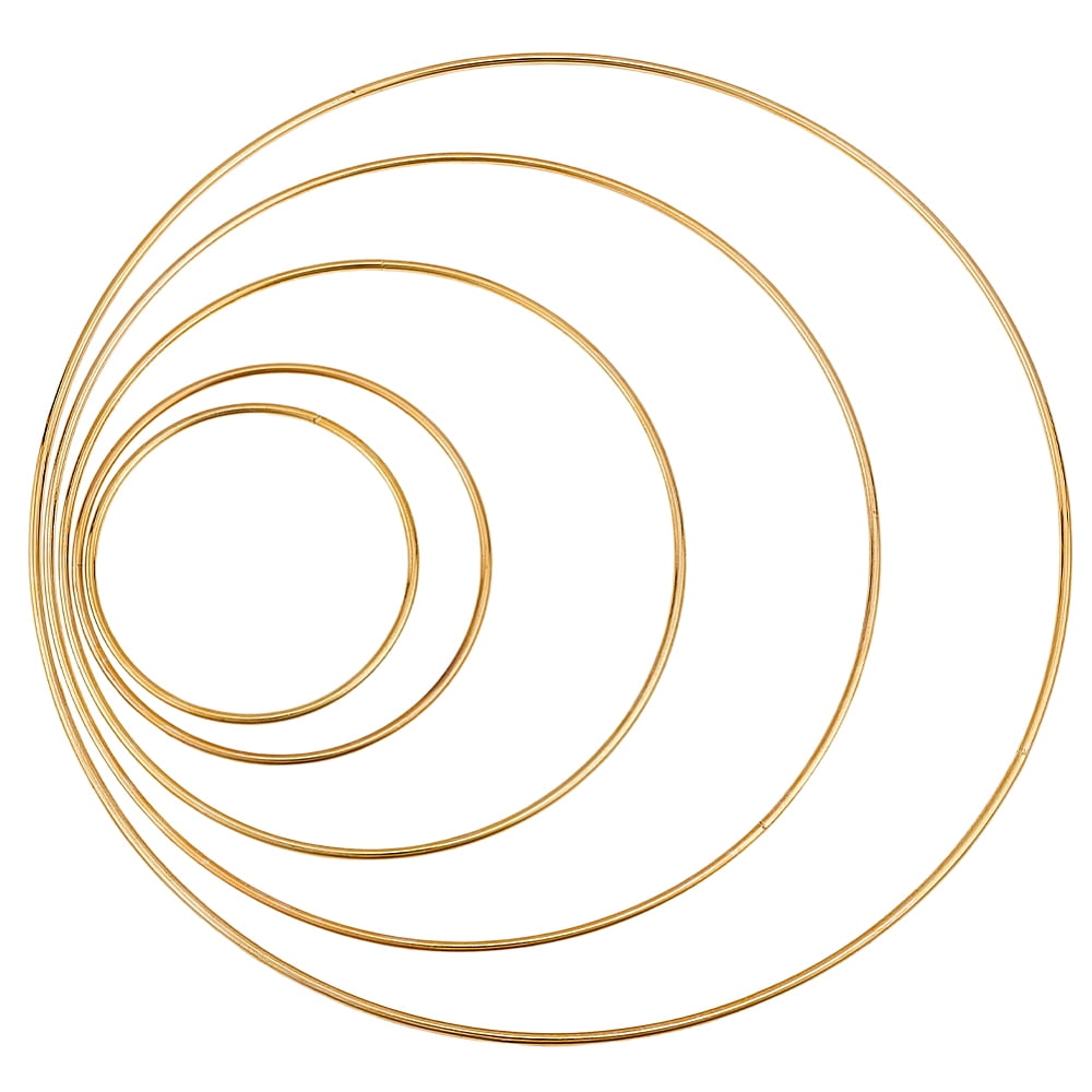 5 Sizes 10Pcs Centerpiece Rings Gold Crafting Hoops Bulk Iron Smooth ...