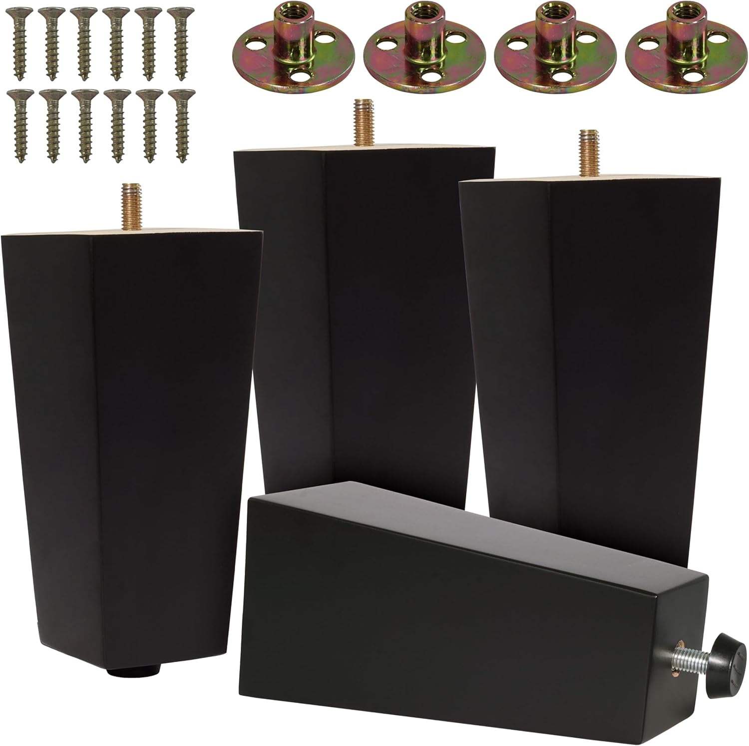 (5 Sizes: 3"-4"-5"-6"-8" Set of 4 Wood Furniture Legs - Square Sofa ...