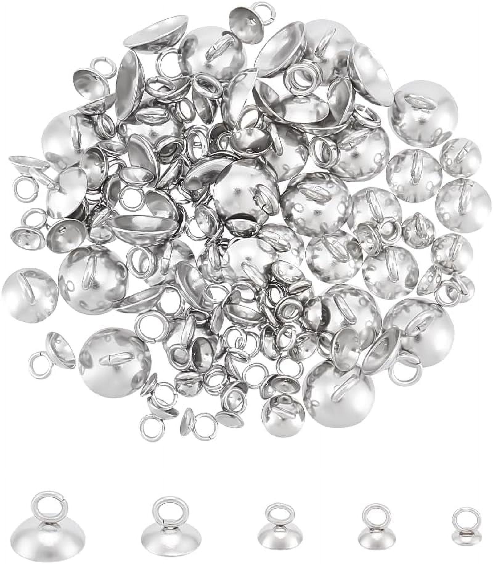 5 Sizes 5-7mm Long 100pcs Bead Cap Pendant Bails 304 Stainless Steel ...