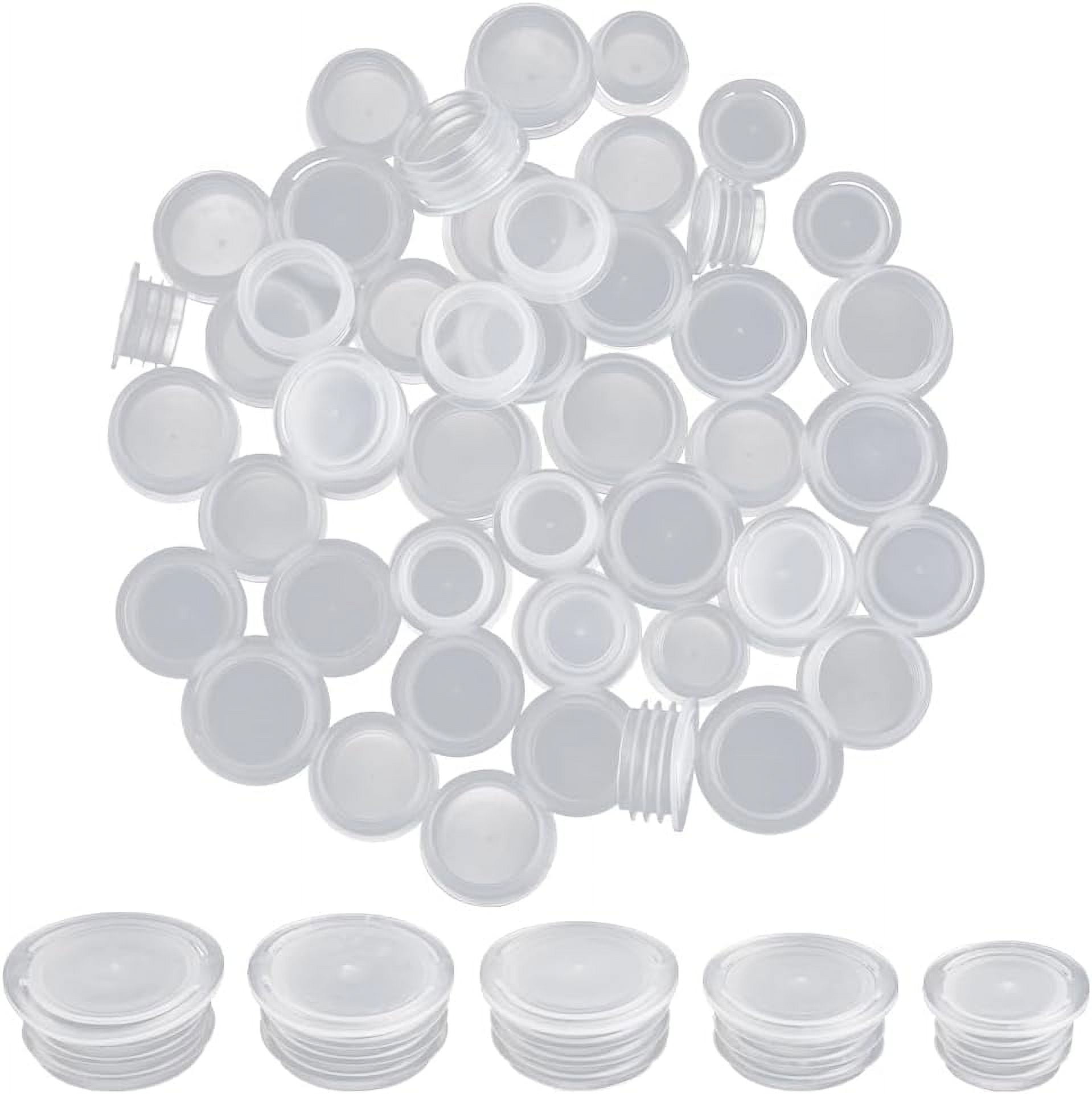 5 Sizes 50Pcs Salt and Pepper Shaker Stoppers Round White Plastic ...