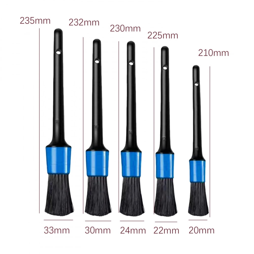 5 Sizes Auto Car Detailing Brushes Kit for Wheels Engine Console ...