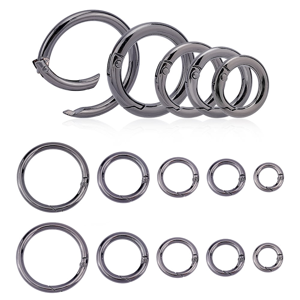 5 Sizes Spring O Ring 20pcs Trigger Round Snap Buckle Alloy Round ...