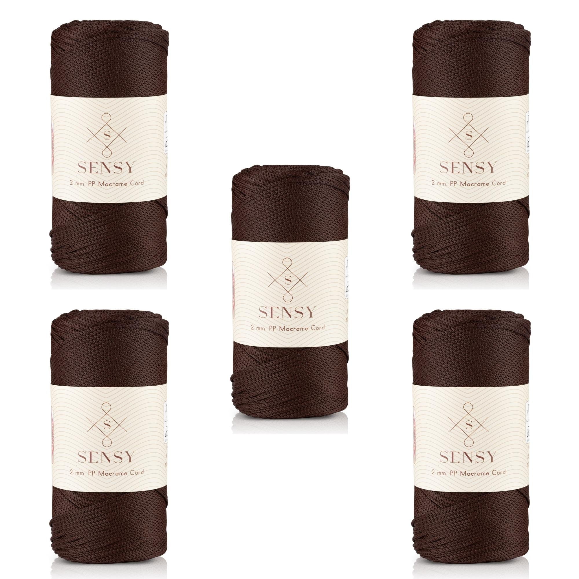 5 Skeins of Sensy Premium 2mm 251 Yards Polyester Rope 100% ...