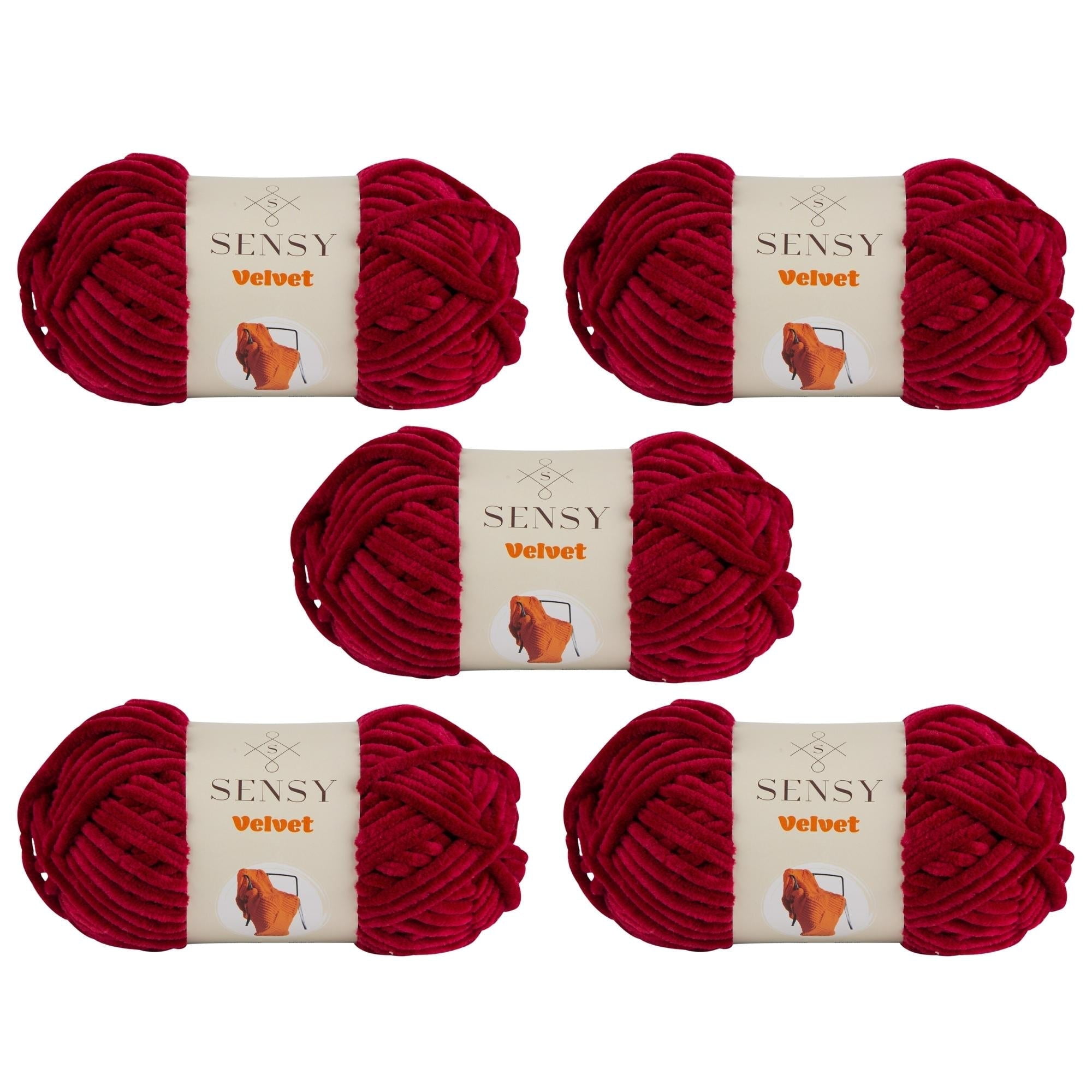 5 Skeins of Sensy Velvet Yarn for Crocheting, Baby Blanket Yarn ...