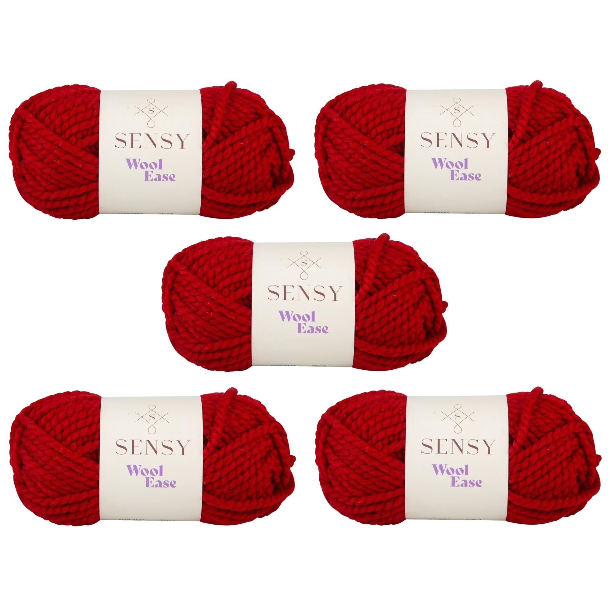 5 Skeins of Sensy Wool Ease Yarn, 3.5 oz, 66 Yards, Gauge 6 Super Bulky ...