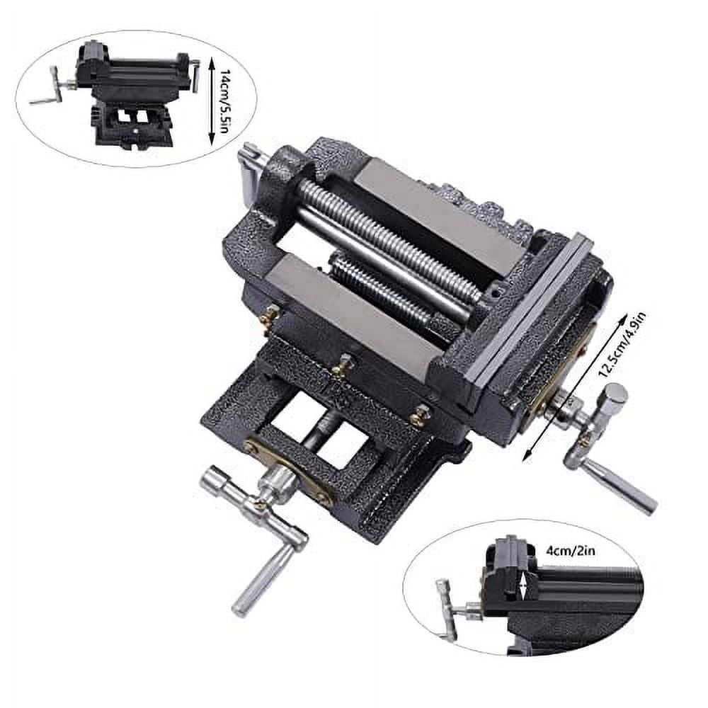 5" Slide Vise Drill Press X-Y Compound Milling Vise,2"Jaw Depth & 4.33 ...
