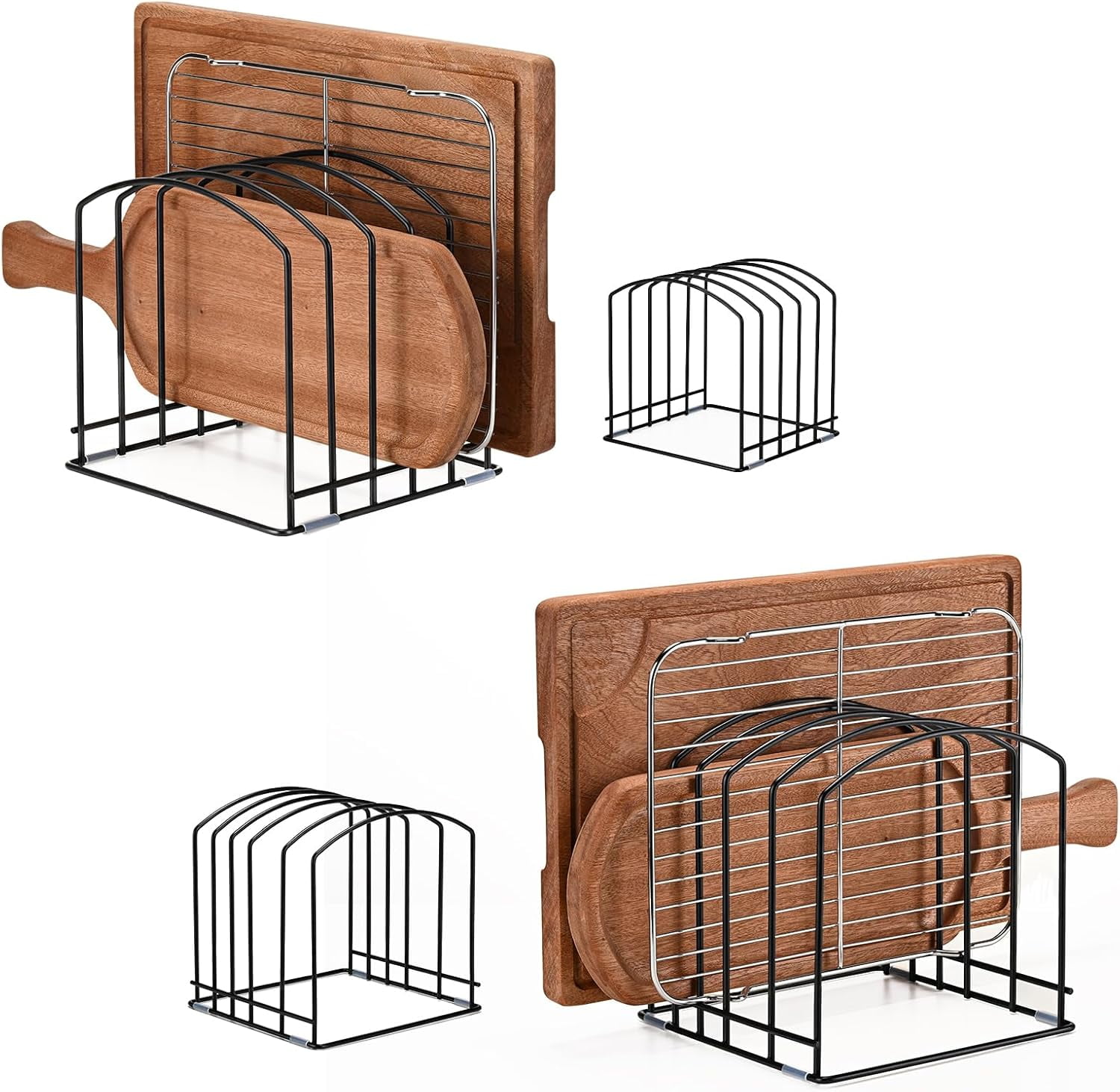 5-Slot Cutting Board Organizer, Bakeware Organizer, and Kitchen Cabinet ...