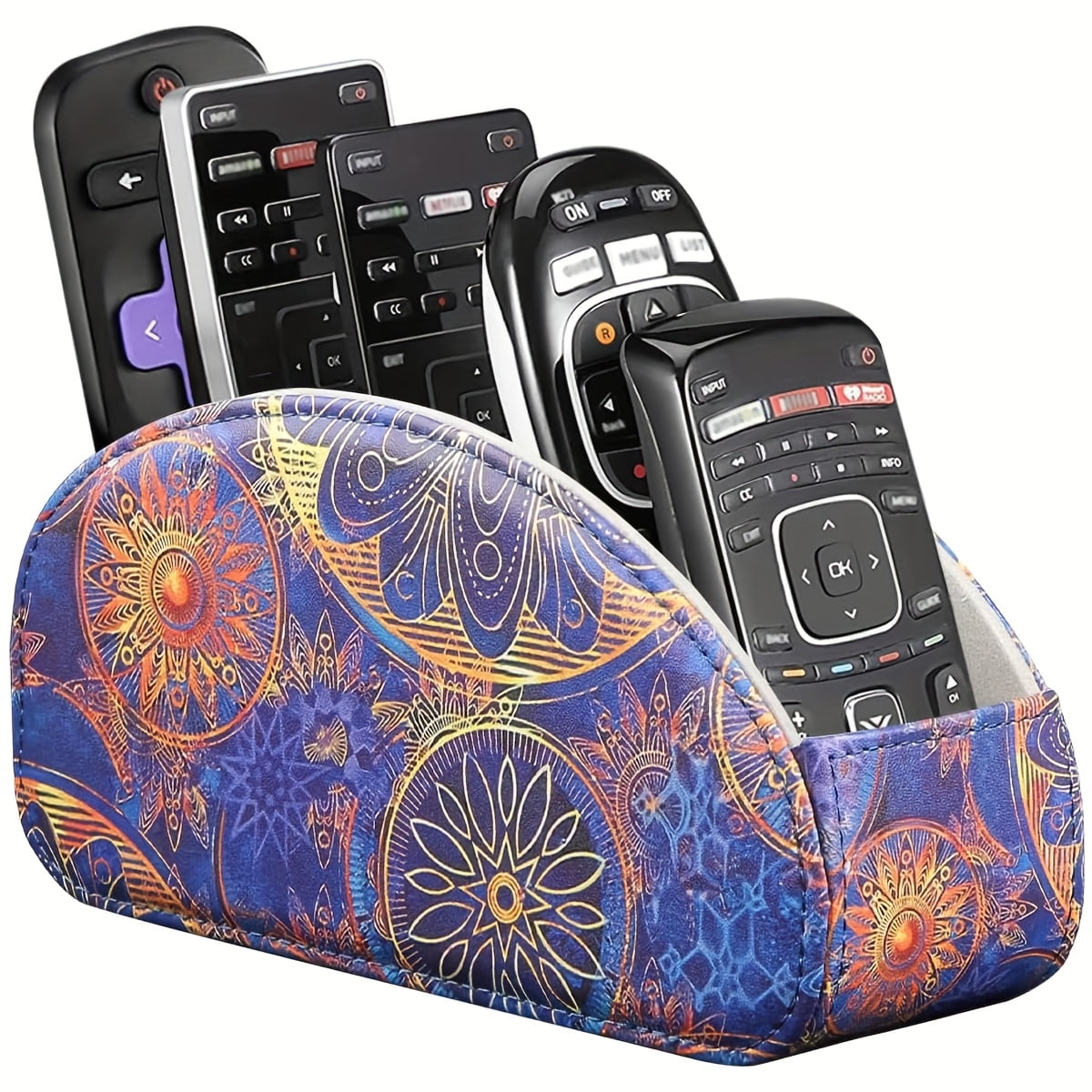 FANRUINA Faux Leather Remote Control Holder with 5 Compartments ...
