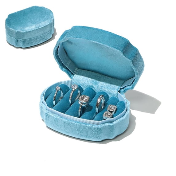 5 Slots Velvet Ring Box Jewelry Packaging Box Earring Storage Box ...