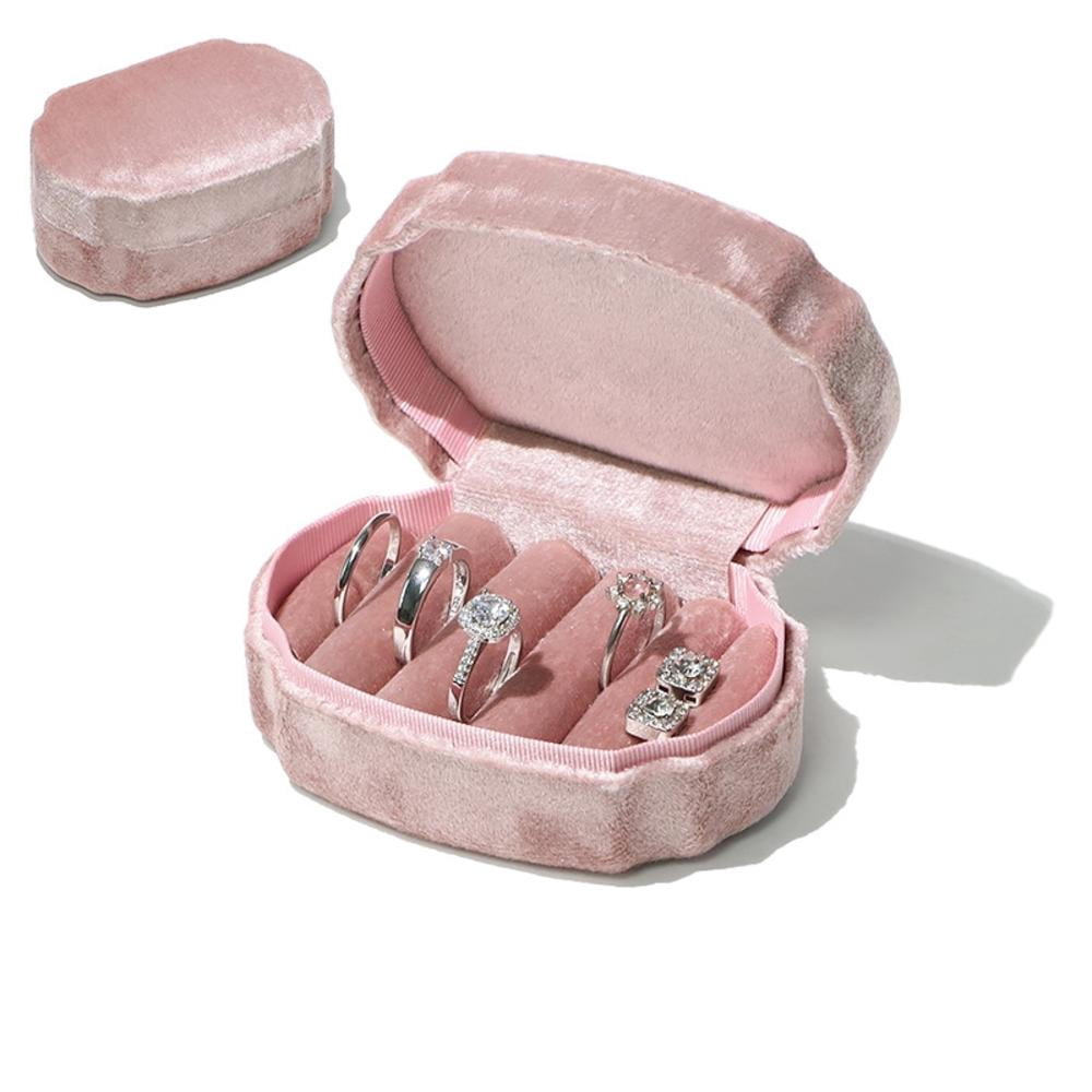 5 Slots Velvet Ring Box Jewelry Packaging Box Earring Storage Box ...