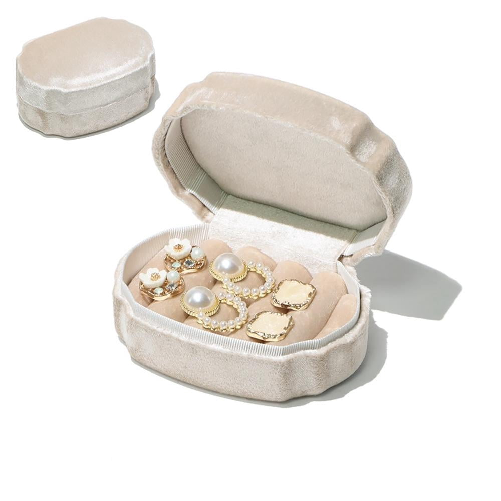 5 Slots Velvet Ring Box Jewelry Packaging Box Earring Storage Box ...