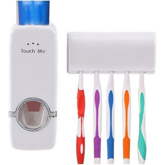 5 Slots Wall Mount Toothbrush Holder with Cover, Self Adhesive ...