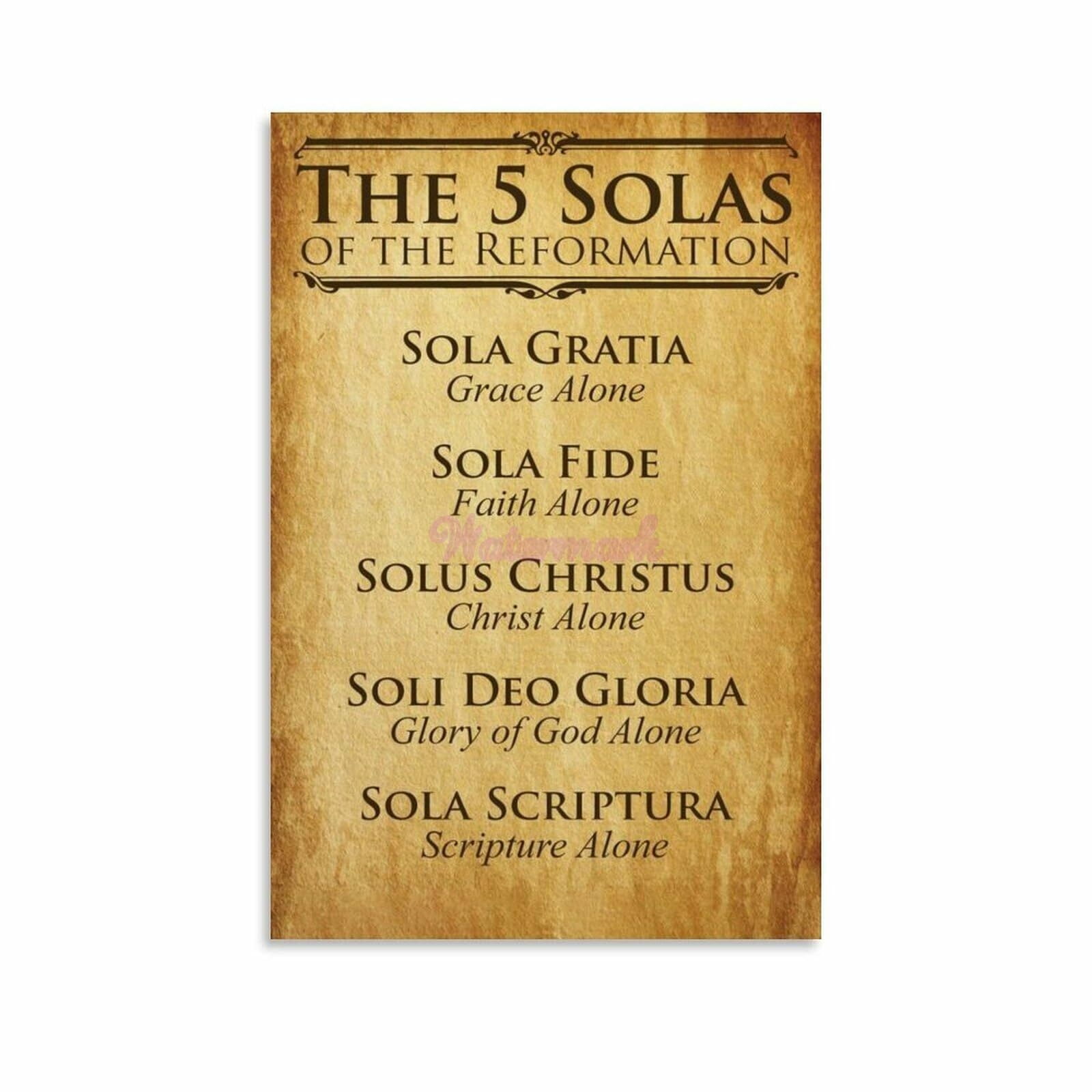 5 Solas Print Five Solas Reformed Theology Reformation Soli Deo Gloria ...