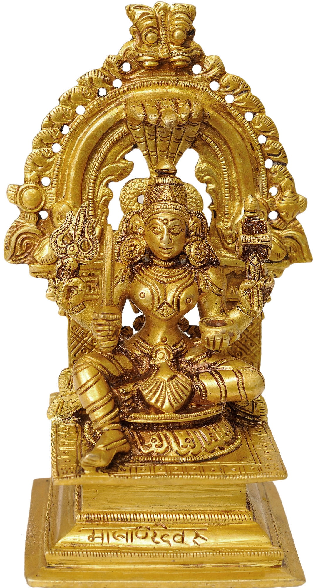 5" South Indian Goddess Durga-Mariamman Statue in Brass | Handmade ...