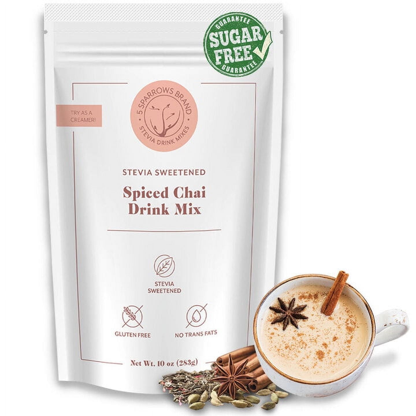 5 Sparrows Sugar-Free Spiced Chai Latte Flavored Drink Mix- Stevia ...