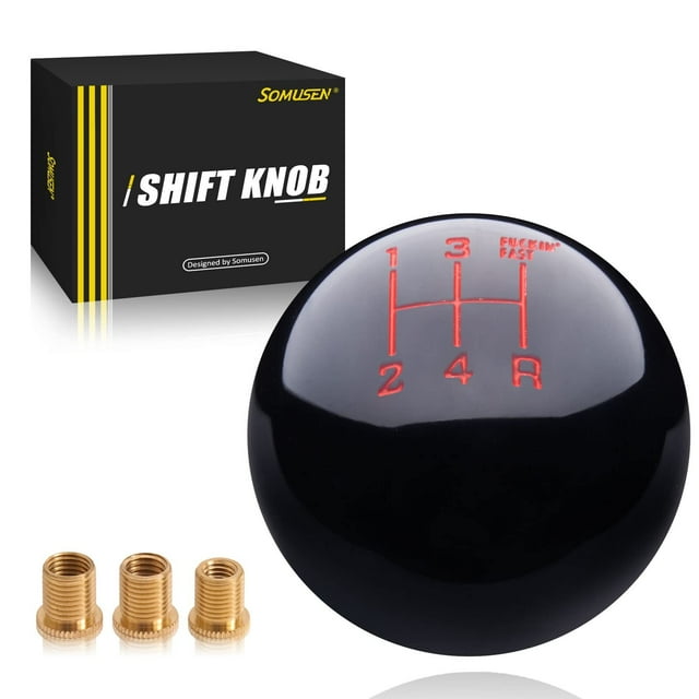 5 Speed Black Round Ball Shift Knob Acrylic 5Speed Fing Fast Gear Shifter Knob Short Throw ...