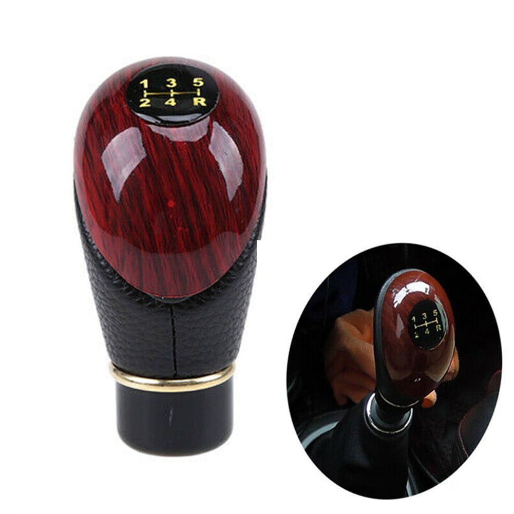 5 Speed Car Manual Gear Shift Knob Cover Shifter Lever Wooden Color ...