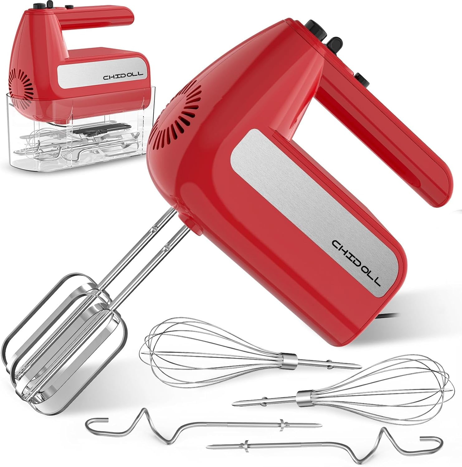 5-Speed Electric Hand Mixer, 800W Handheld Mixer with Turbo for Baking ...