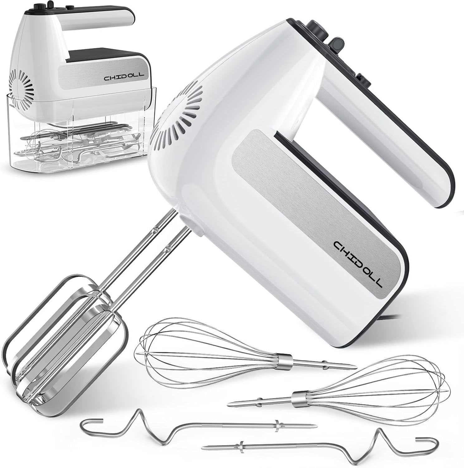 5-Speed Electric Hand Mixer, 800W Handheld Mixer with Turbo for Baking ...