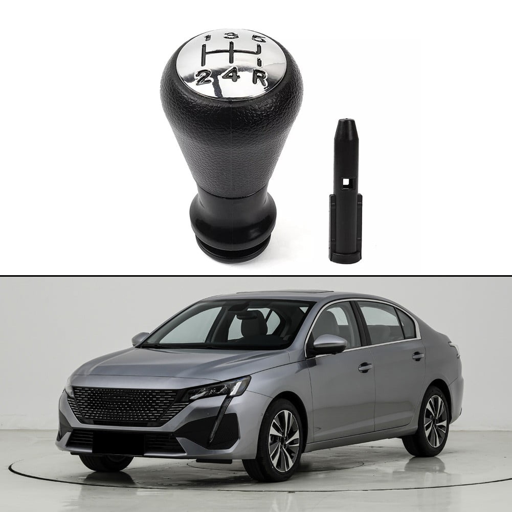 5 Speed Gear Shift Knob Replacement for 307 207 206 ABS Black Manual Transmission Lever Handle ...