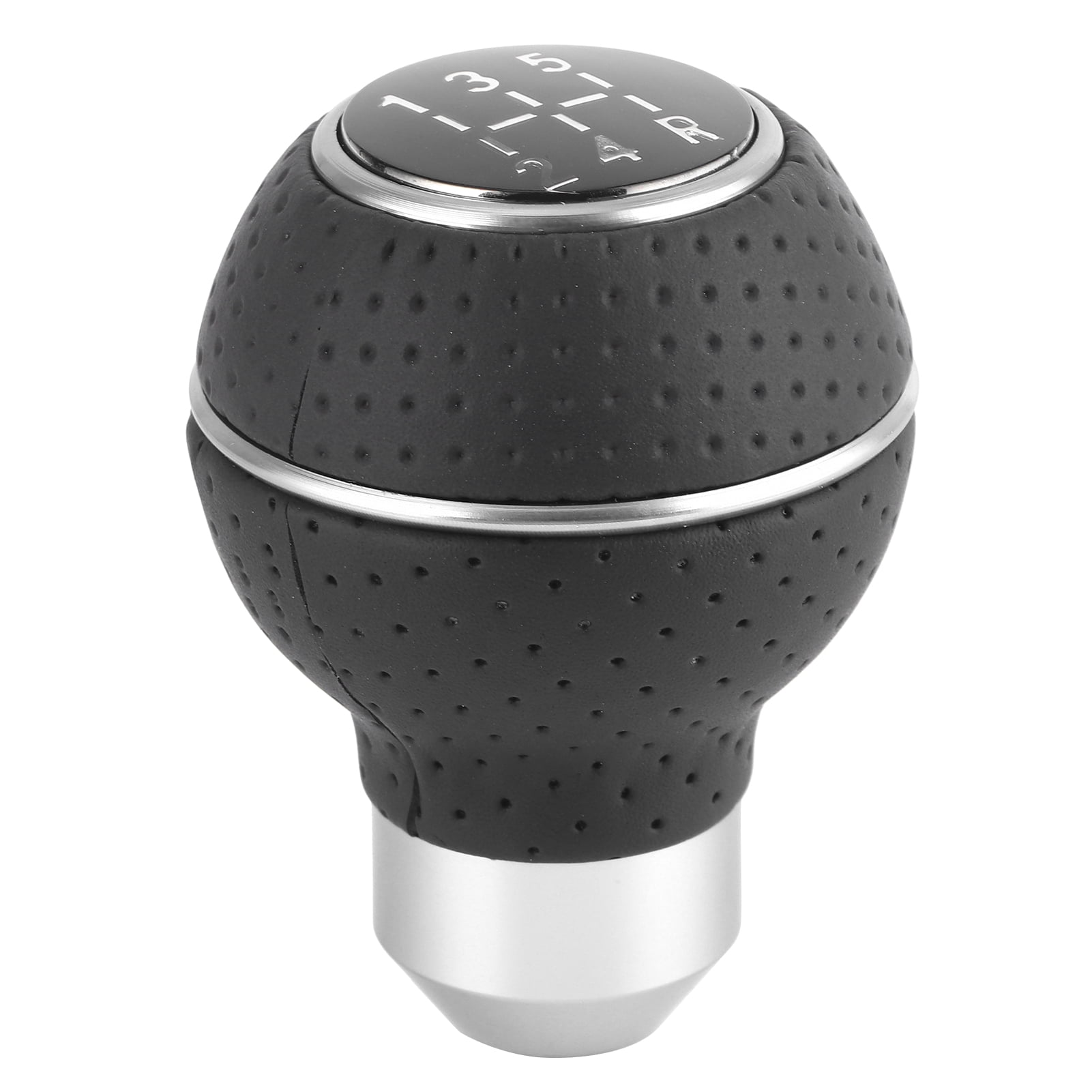 5 Speed Gear Shift Knob Stick Aluminium Alloy and Leather Manual ...