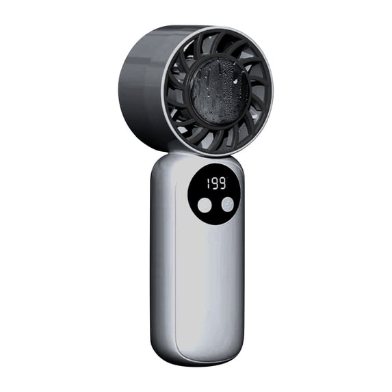 5 Speed Handheld Fan Ice Cooling Fan with LED Display USB Rechargeable ...