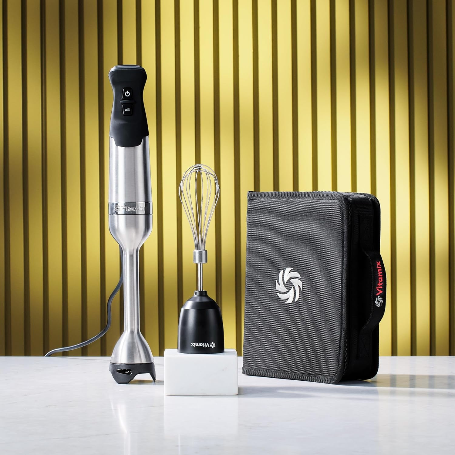 5-Speed Immersion Blender 3-Piece Bundle with Storage Case and Whisk ...