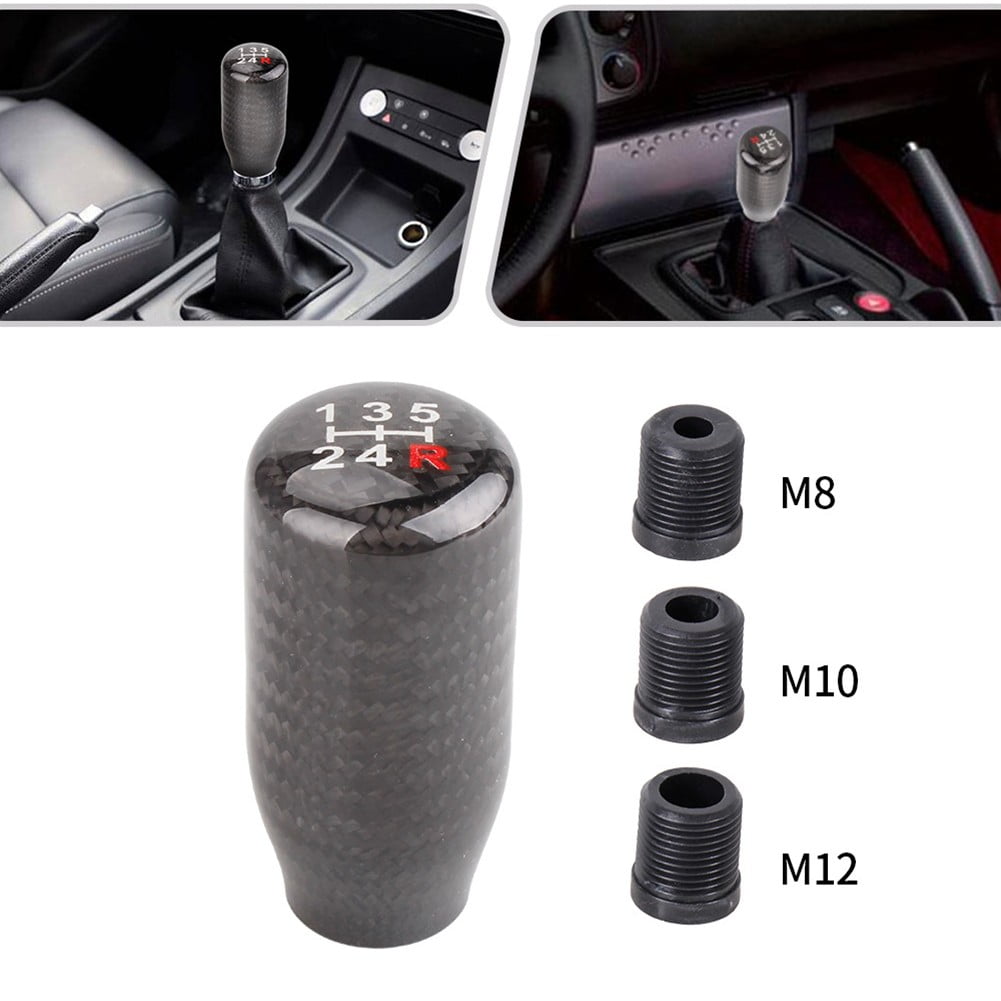 5 Speed Manual Gear Shift Knob in Real Carbon Fiber for Car Interior ...