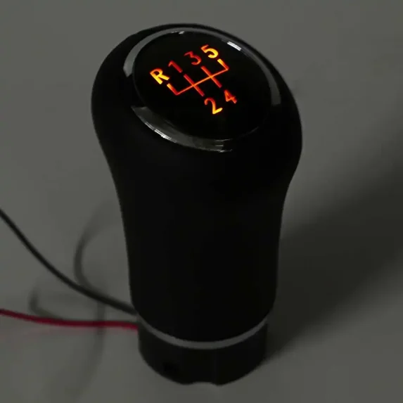 5 Speed Manual LED Backlit Gear Shift Knob PU Leather Shifter Head ...