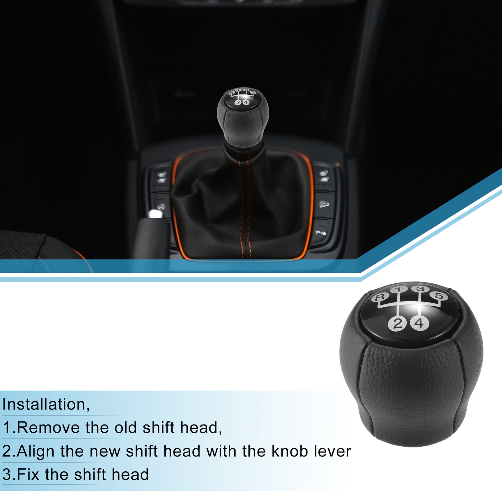 5 Speed Manual Transmission Shift Knob Gear Shifter Round Ball Shift ...