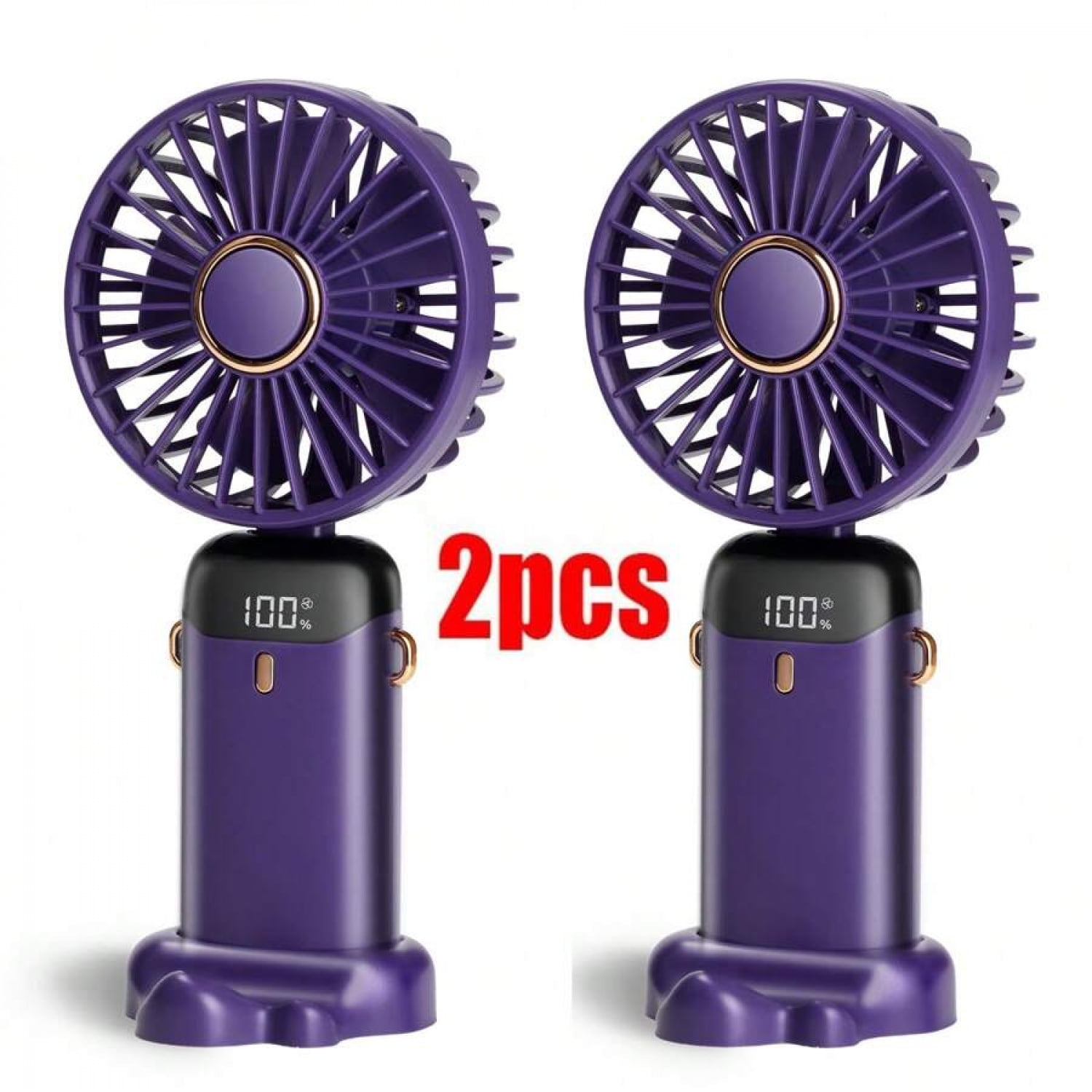 5-Speed Portable Mini Fan - USB Fan With LED Display, Rechargeable ...