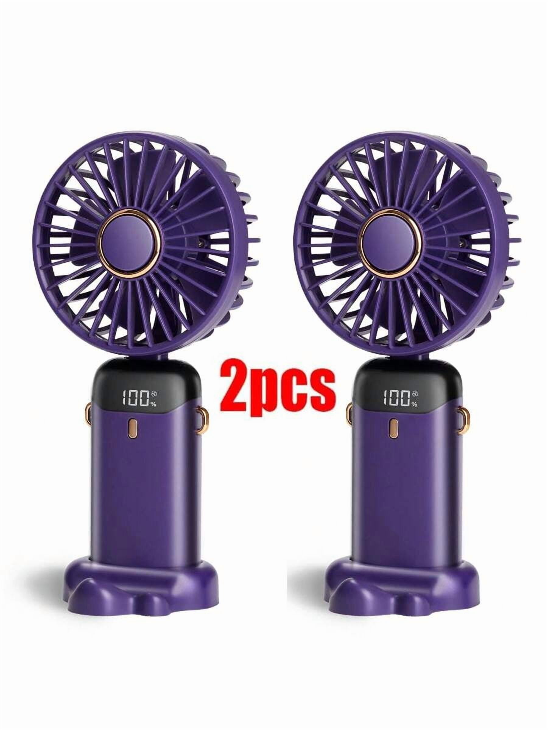 5-Speed Portable Mini USB Fan with LED Display | Rechargeable Lithium ...