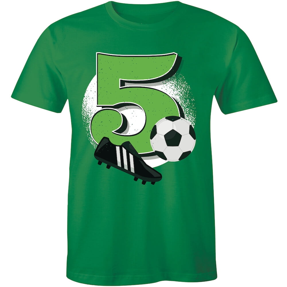5 Sport Shoes and Soccer Ball Men T-shirt Cleats Sports Game Team ...