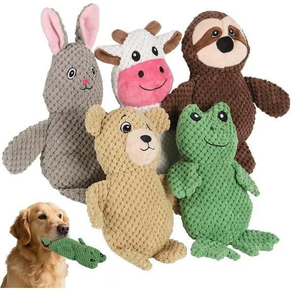 5- Squeaky - Durable -Shaped Plush for Dogs, Interive Puppy with ...