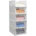 5 Stackable Foldable Storage Baskets - Folding Storage Bins ...