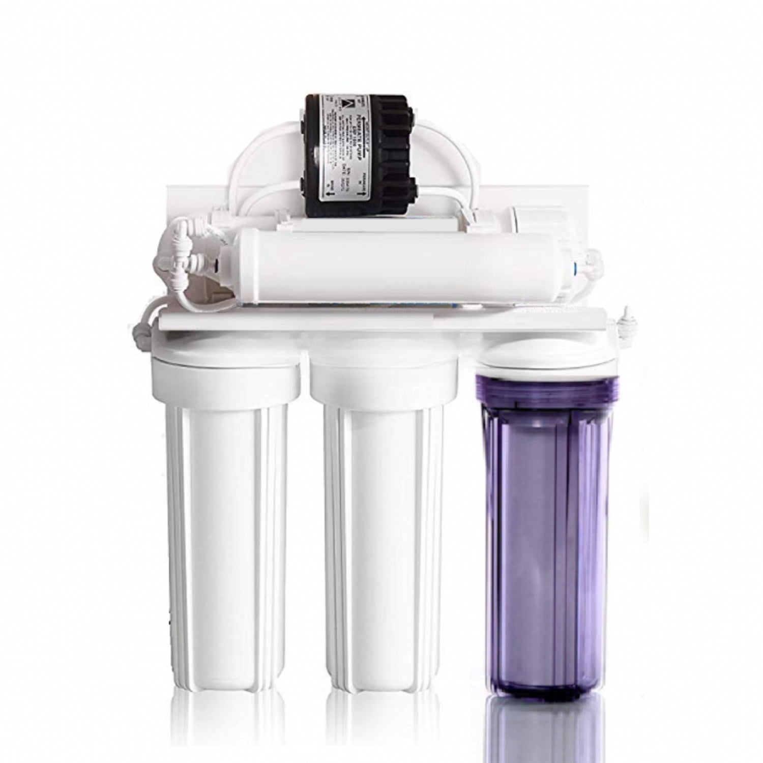 5 Stage Reverse Osmosis Drinking Water Filter System + Permeate Pump ...