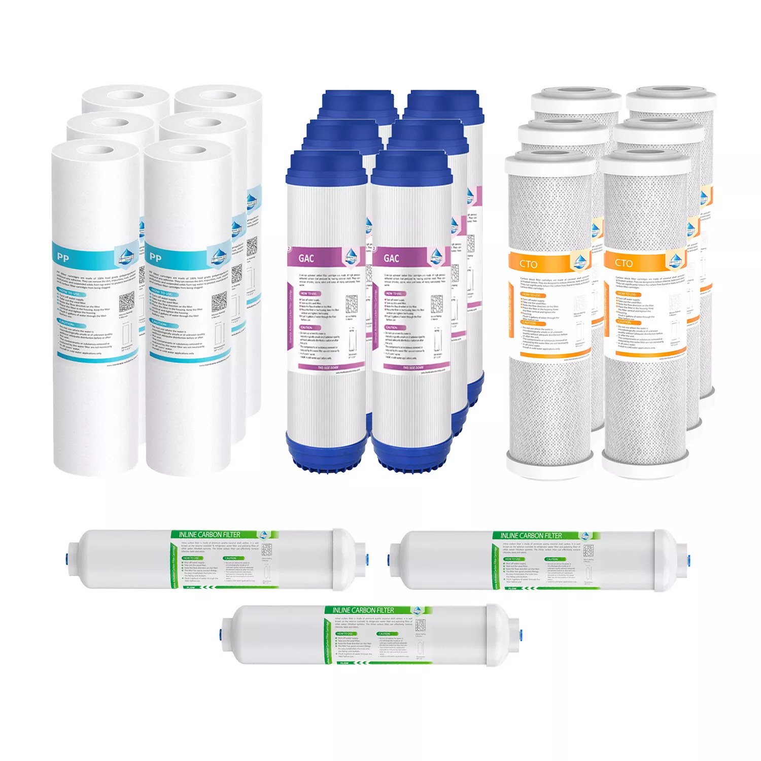 5 Stage Reverse Osmosis System RO Water Filter Sediment Carbon Block ...