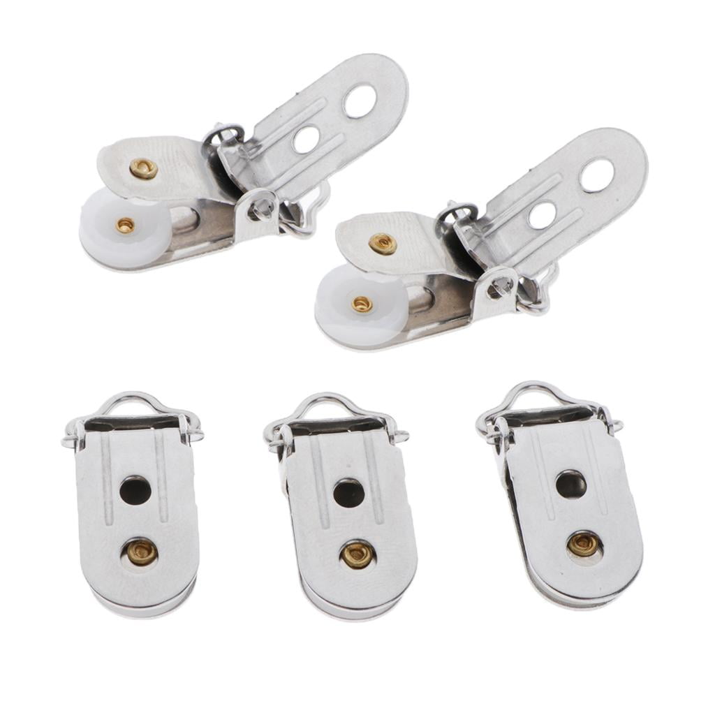 5 Stainless Steel Clips Clips for Suspenders Pacifier Clip Suspender ...