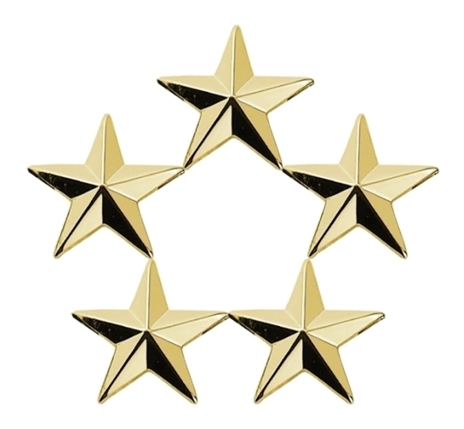 Hero's Pride Rank Insignia, 5-Star Cluster Pin, 7/16" Stars, Gold, 2 ...