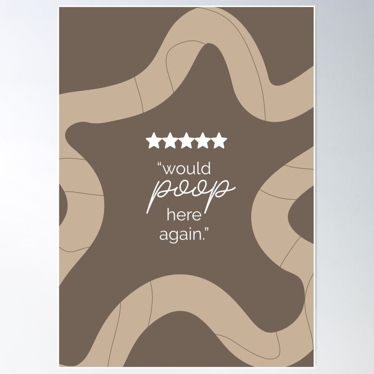 5-Star Rating Would Poop Here Again Poster Wall Art, Modern Wall Decor ...