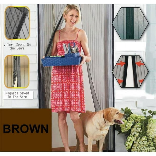 5 Star Super Deals Brown4036679 Premium Magnetic Mesh Screen Door ...