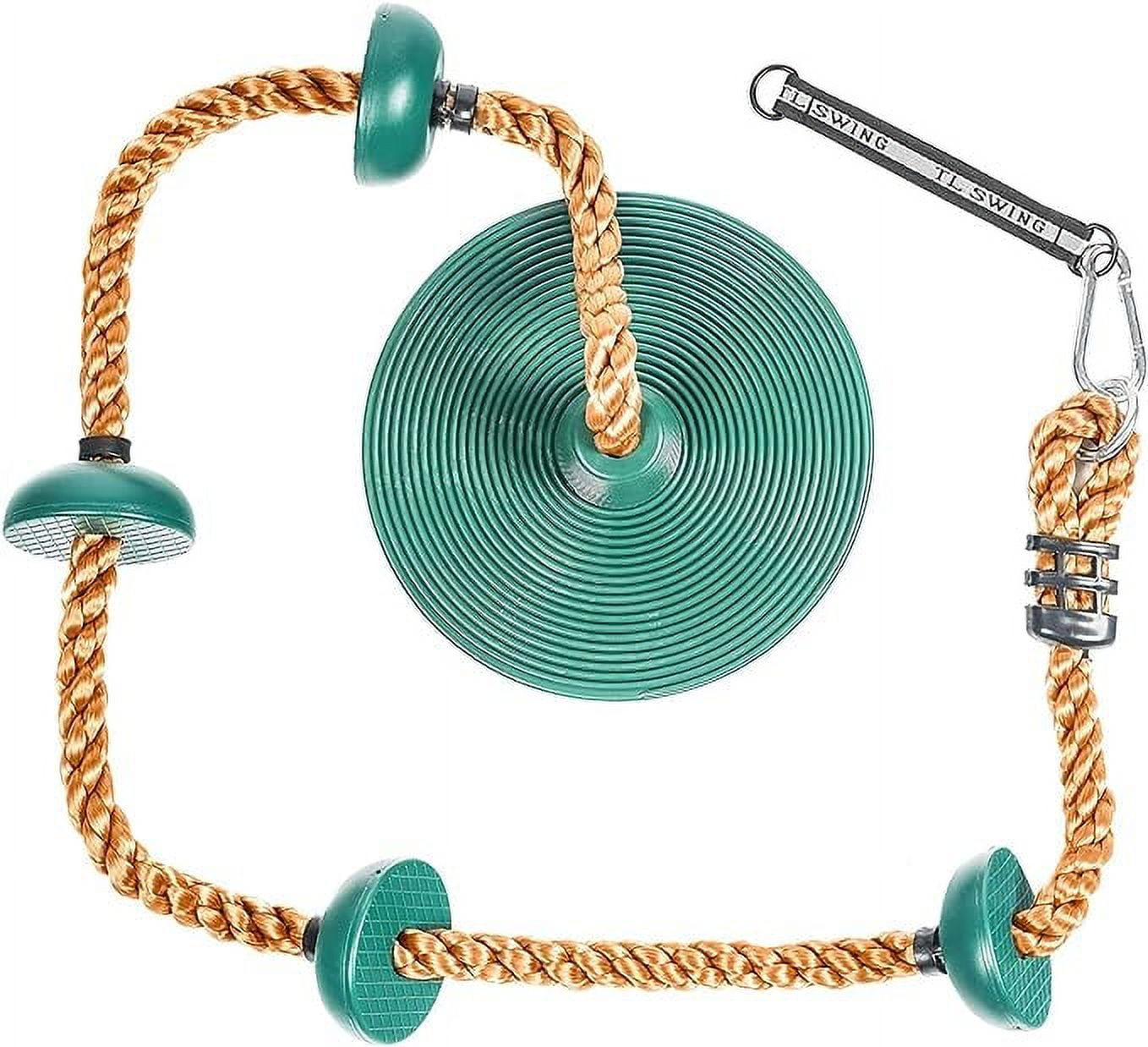 5-Star TD Climbing Rope Tree Swing Set with Green Disc Seat - Outdoor ...