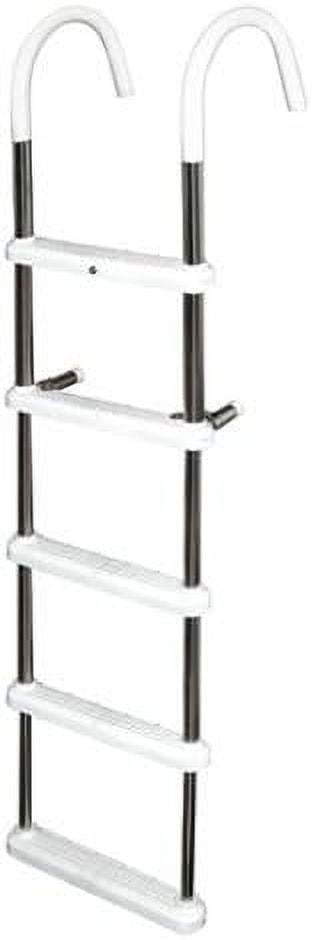 5-Step Aluminum Gunwale Hook Ladder – Folding Boat Ladder with 11 ...